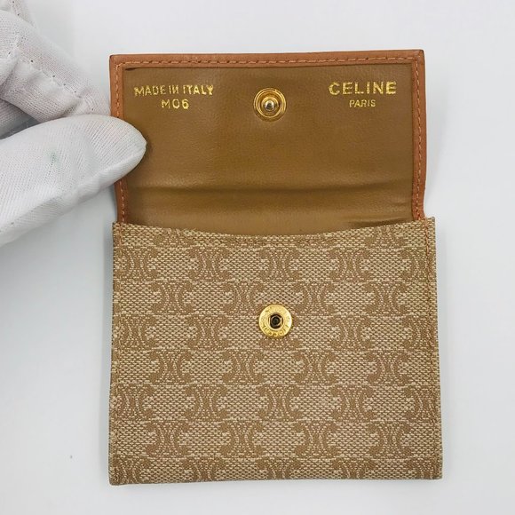 Celine | Bags | Auth Cline Macadam Leather Pouch Coin Purse | Poshmark